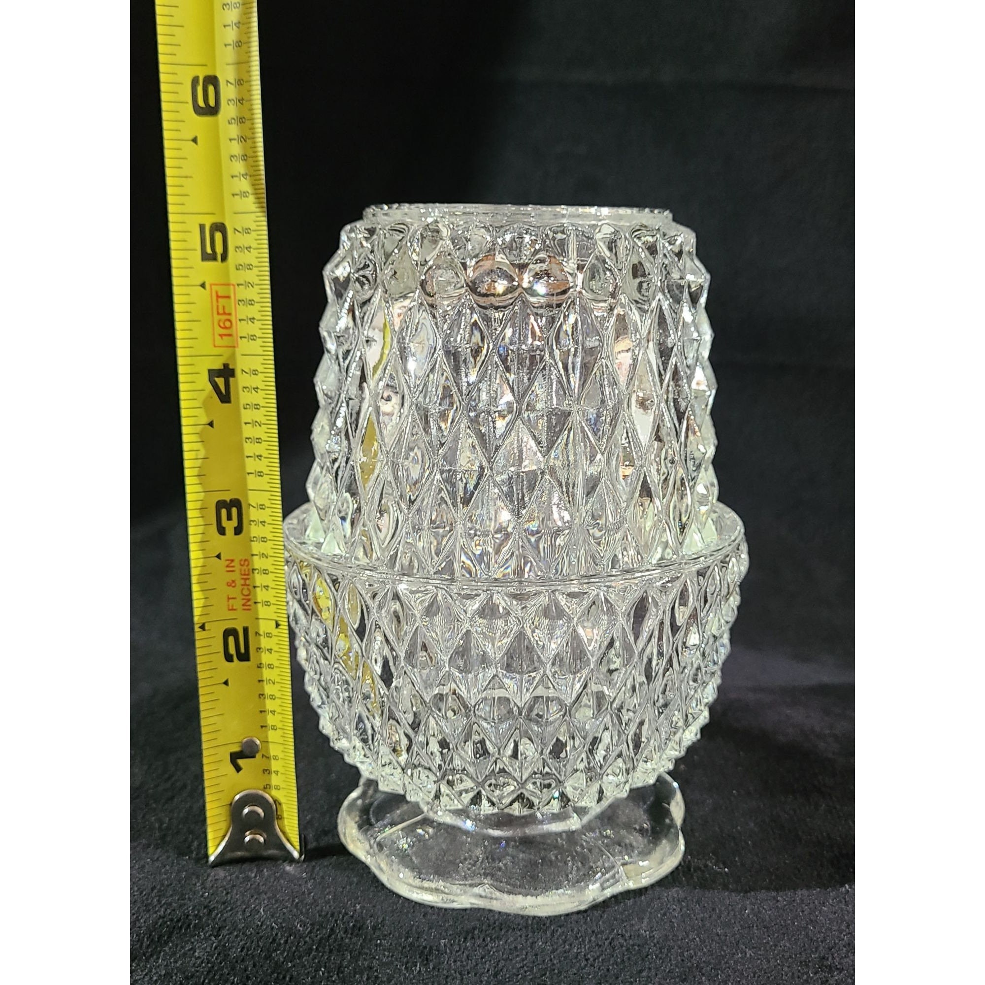 Vintage Indiana Glass Diamond Point Fairy Lamp Angel Light - Etsy