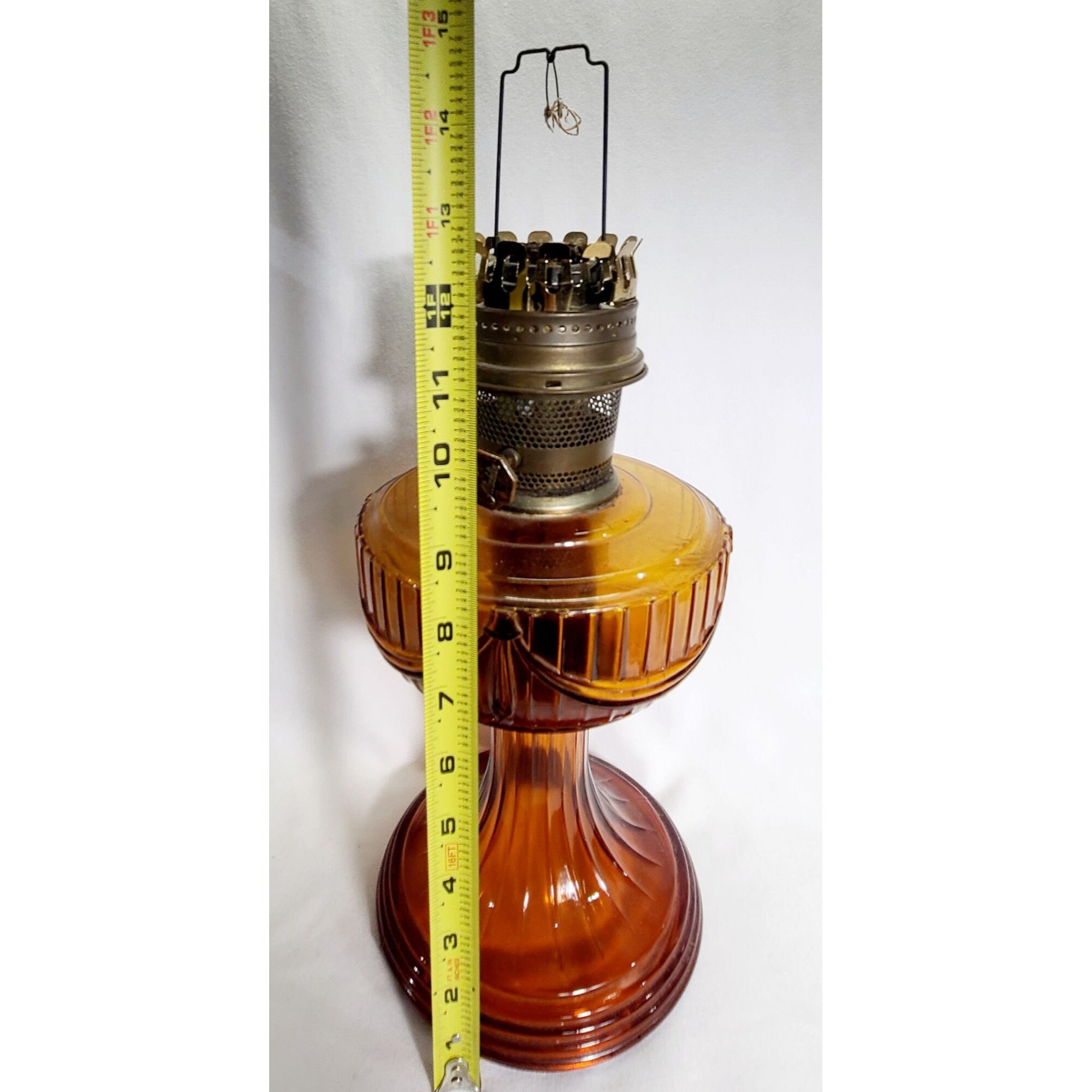 23 Aladdin Oil Lamp Amber Tall Pedestal Base Lincon Drape - Etsy