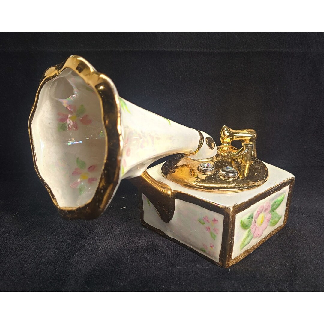 Vintage Iridescent Victrola Style Music Box - Etsy