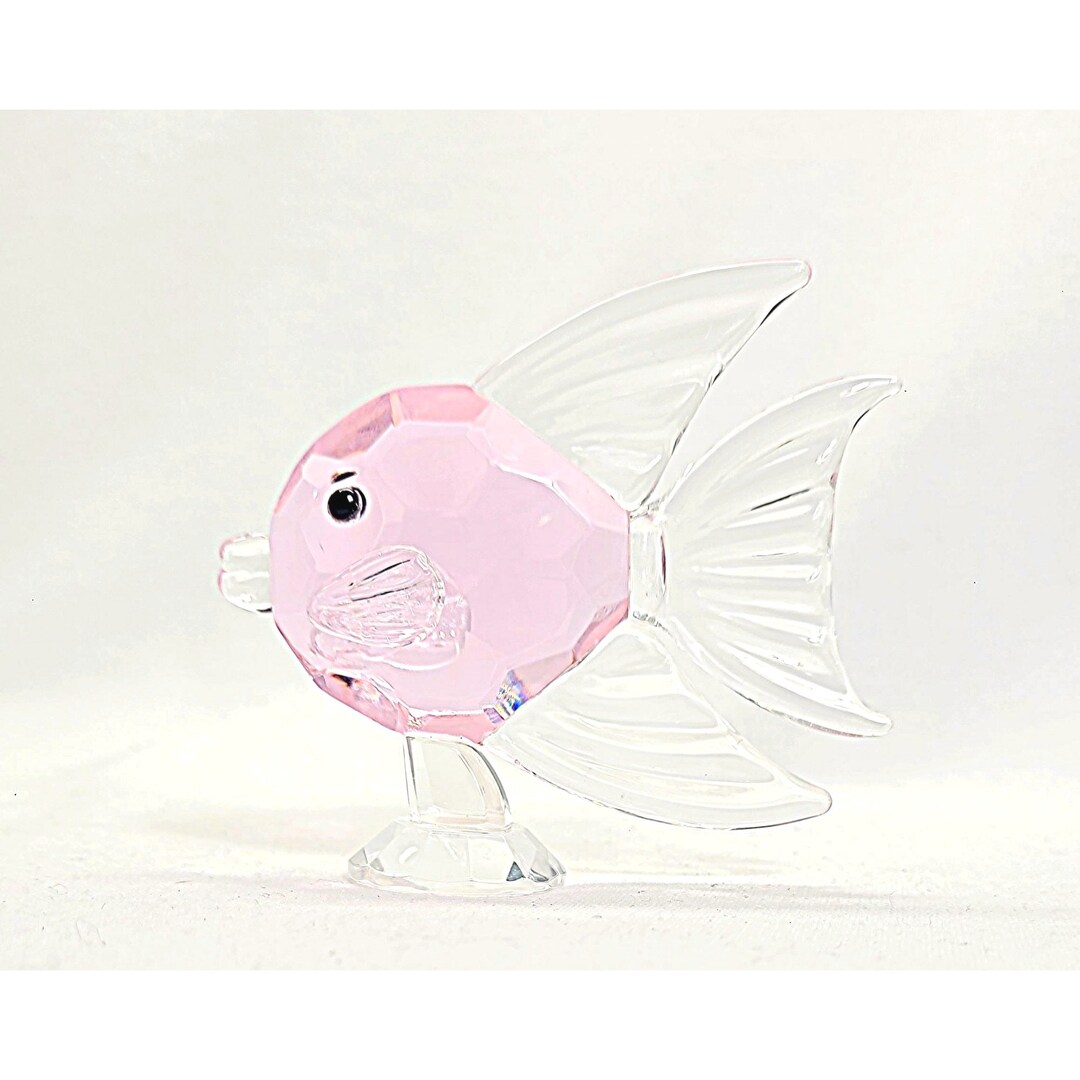 Art Glass Crystal Angel Fish, Pink, Like New - Etsy