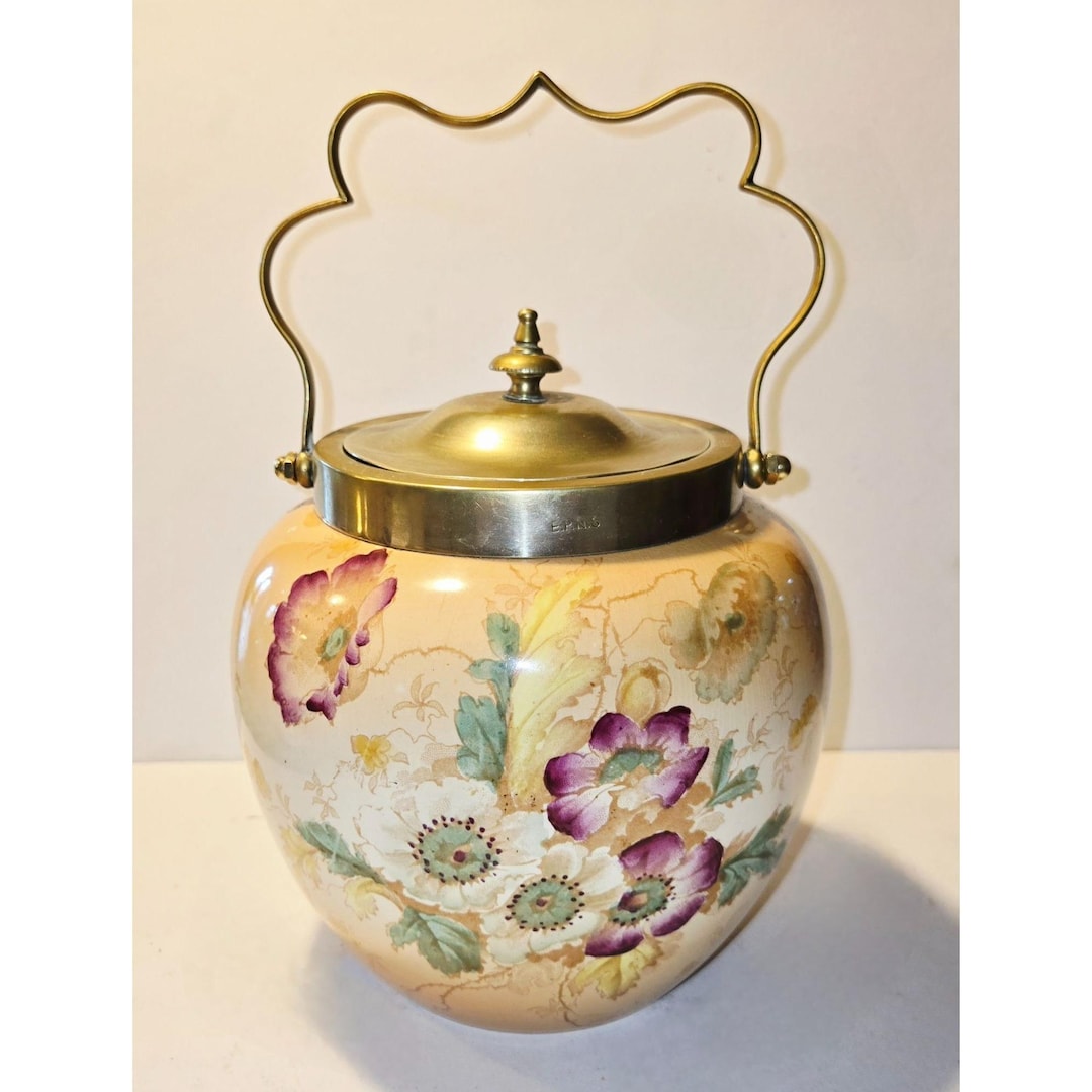 19th C. Crown Devon Ware Biscuit Jar S F & Co England - Etsy