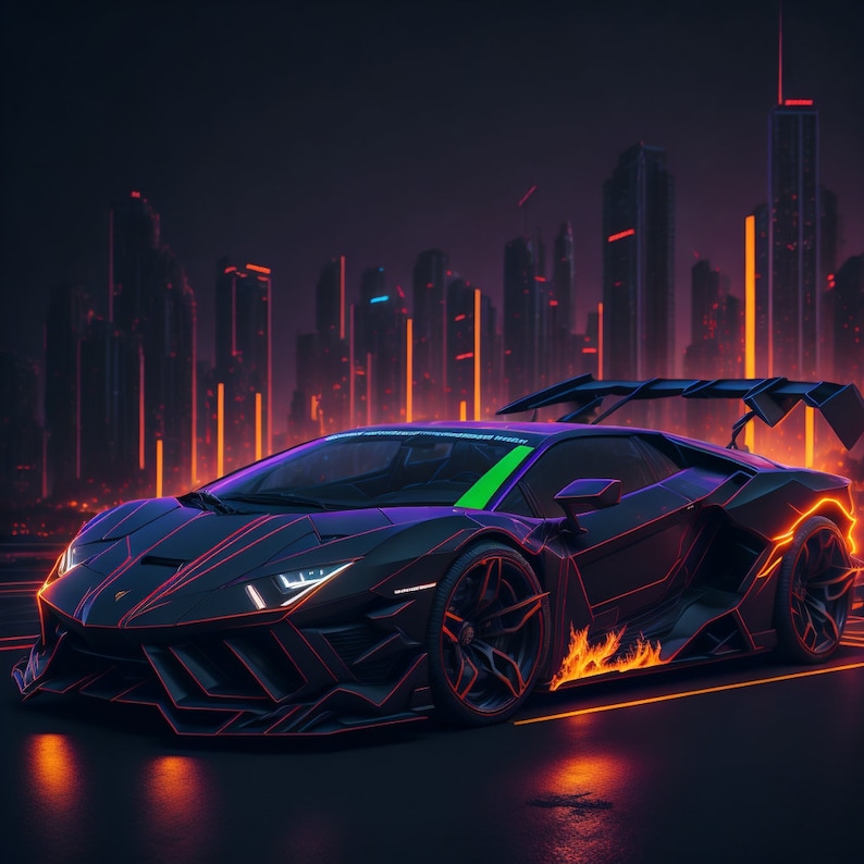 Buy Lamborghini AI Printable AI Generated Car Art Print Online in India ...
