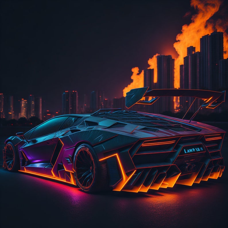 Buy Lamborghini AI Printable AI Generated Car Art Print Online in India ...