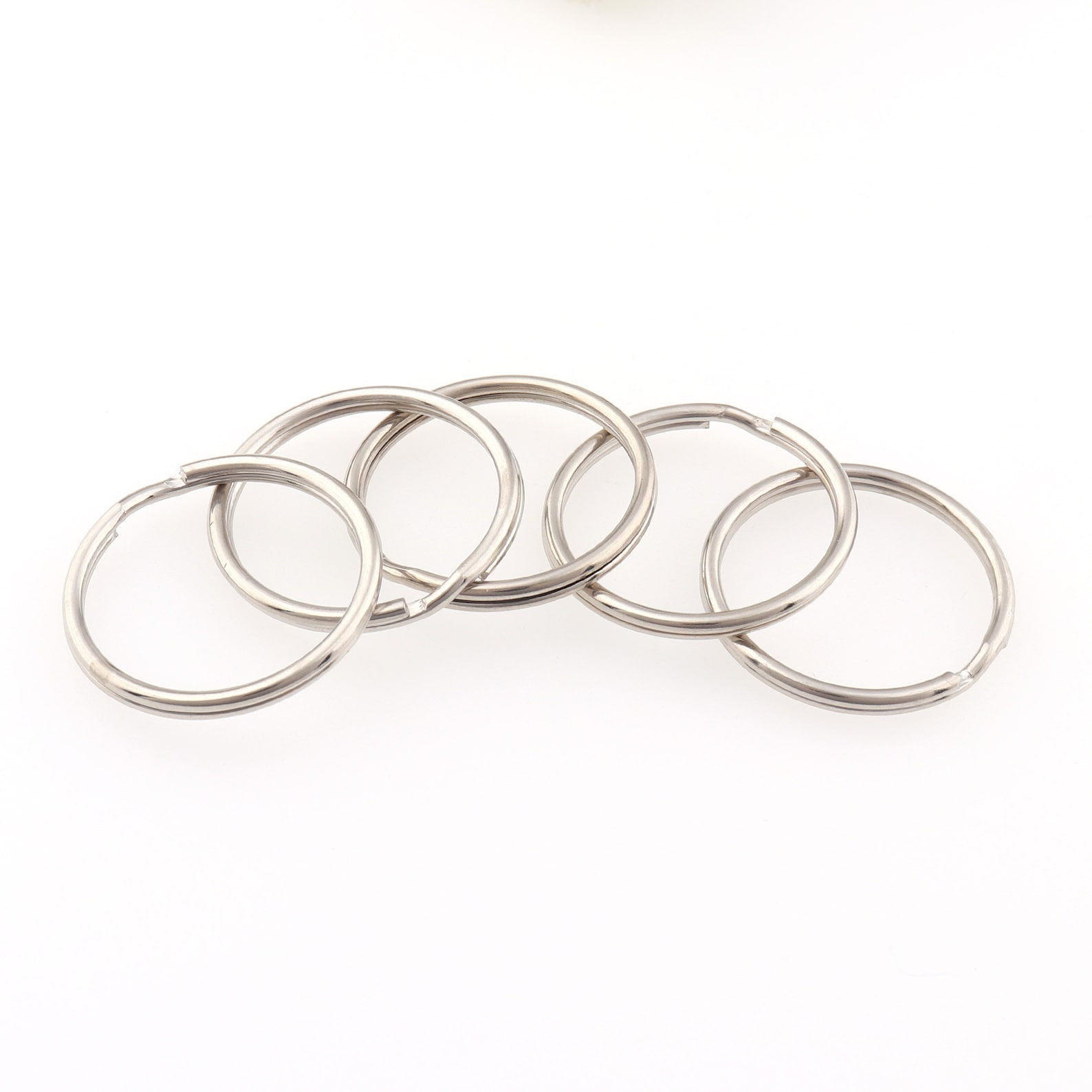 20pcs Silver 30mm Keychains Circle Keyring Findings Fit DIY Keychain ...