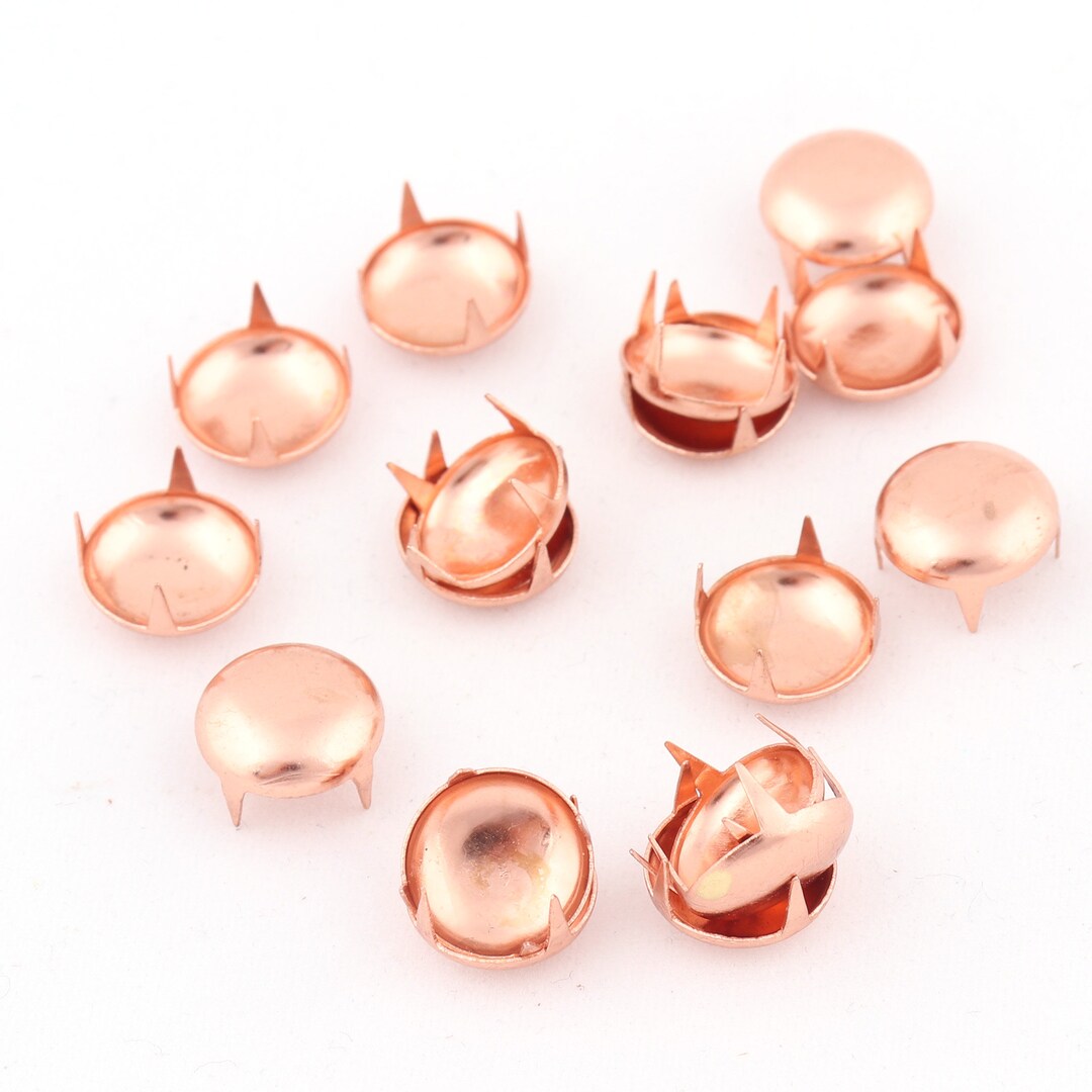 7mm Rose Gold Square Spikes Garment Rivets for Clothing Four Claw Metal ...