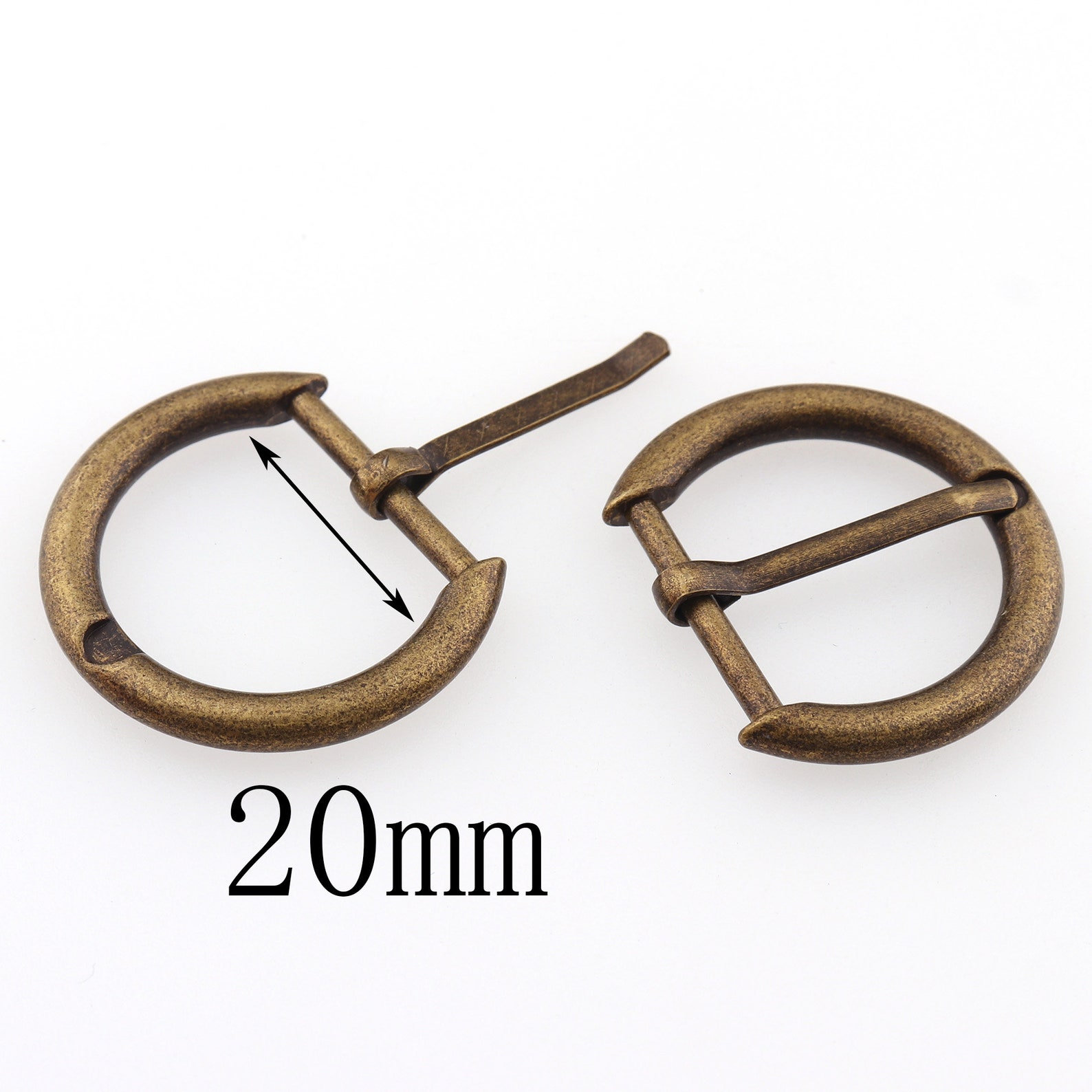 Antique Bronze 20mm Belt Buckle Snap Rectangle Ring Leather Bag Shoe ...