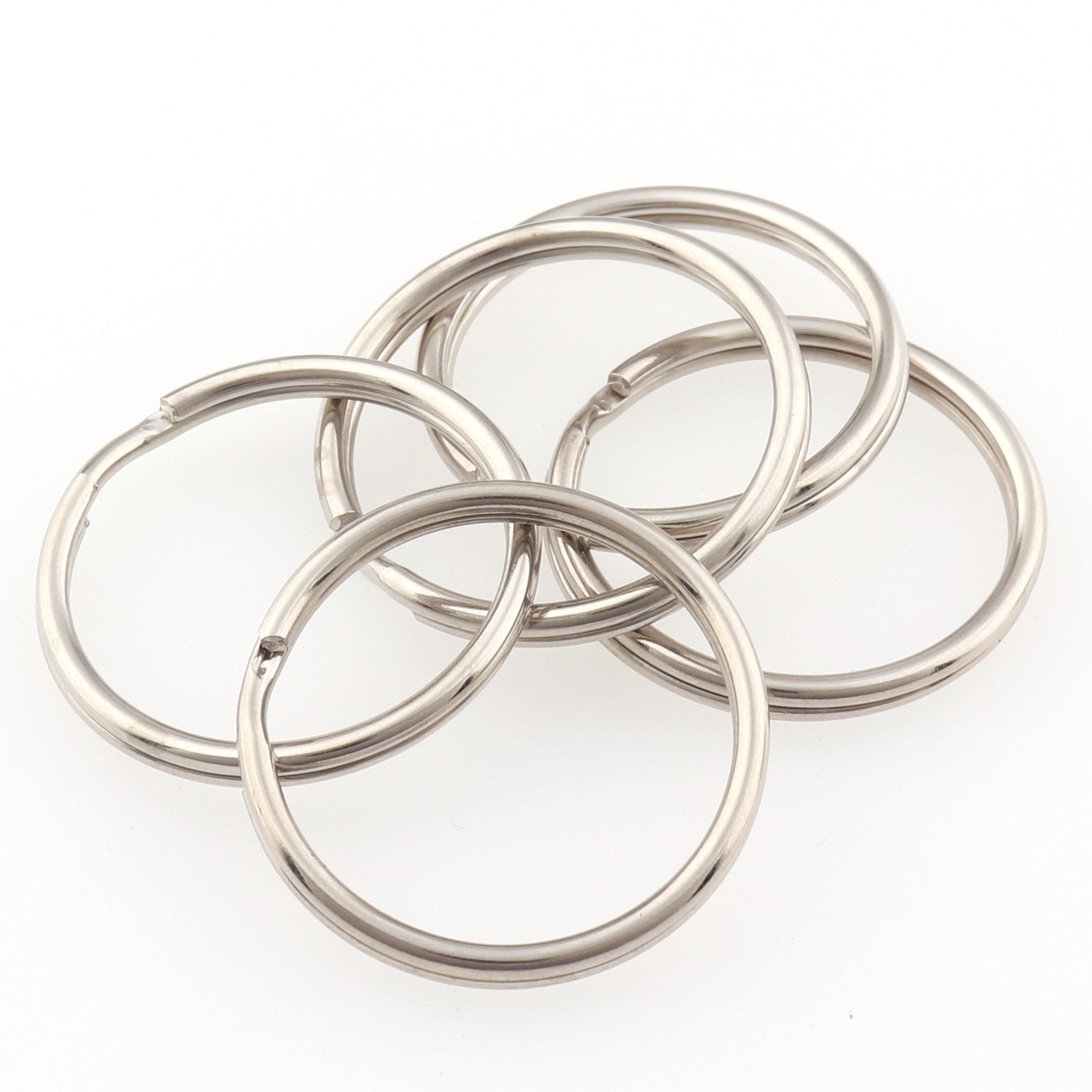 20pcs Silver 30mm Keychains Circle Keyring Findings Fit DIY Keychain ...