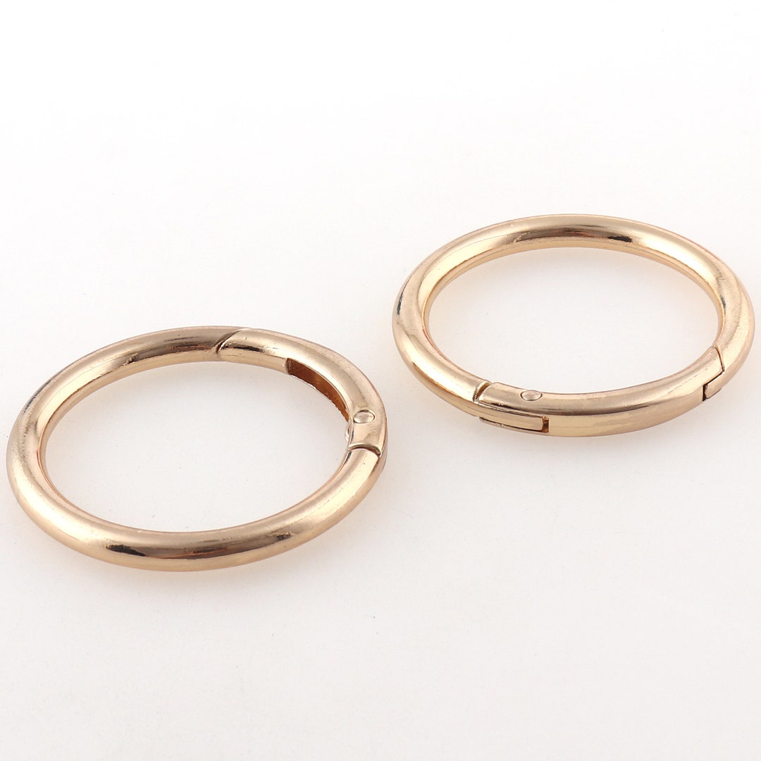 Metal Round Carabiner Snap Clip Trigger Gold Color Inner 1''1/2 Spring ...