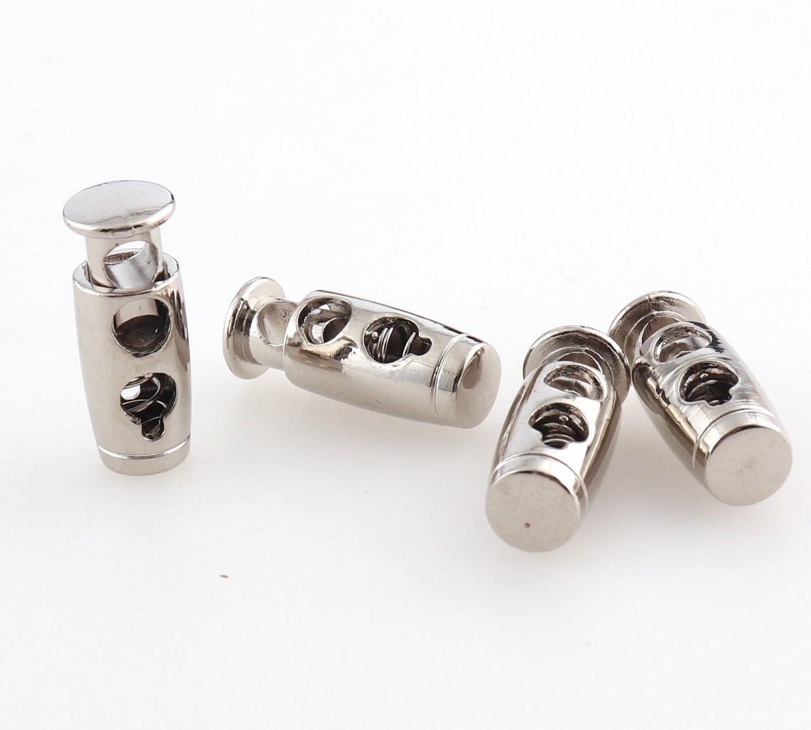 Cord Lock Spring Stopper Silver Slider Fastener Toggles Draw String ...