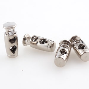 Cord Lock Spring Stopper Silver Slider Fastener Toggles Draw String ...
