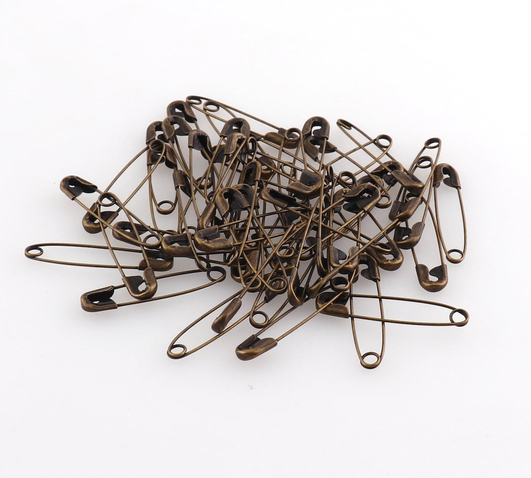 Bronze Color 28mm Safety Pins Brass Brooch Pins Label Pins for Sewing ...