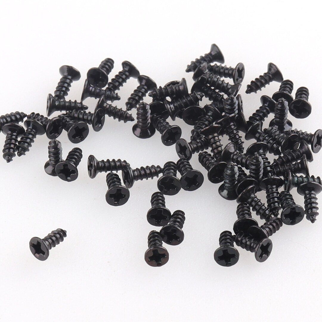 100pcs Screw Black Iron Small Wood Metal Rustic Fastener Hinge Cupboard ...
