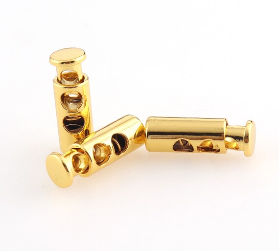 Metal Spring Cord Lock With Gold Color Double Barrel Toggle | Etsy