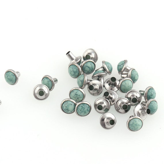 Beautiful Jade green Single Cap Rivets Studs 77mm Marbled | Etsy
