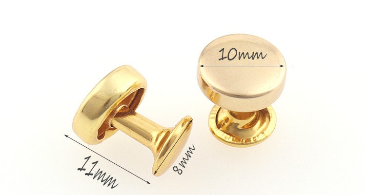 Gold Flat Head Tablet Double Cap Rivets Studs Leathercraft Decorative ...
