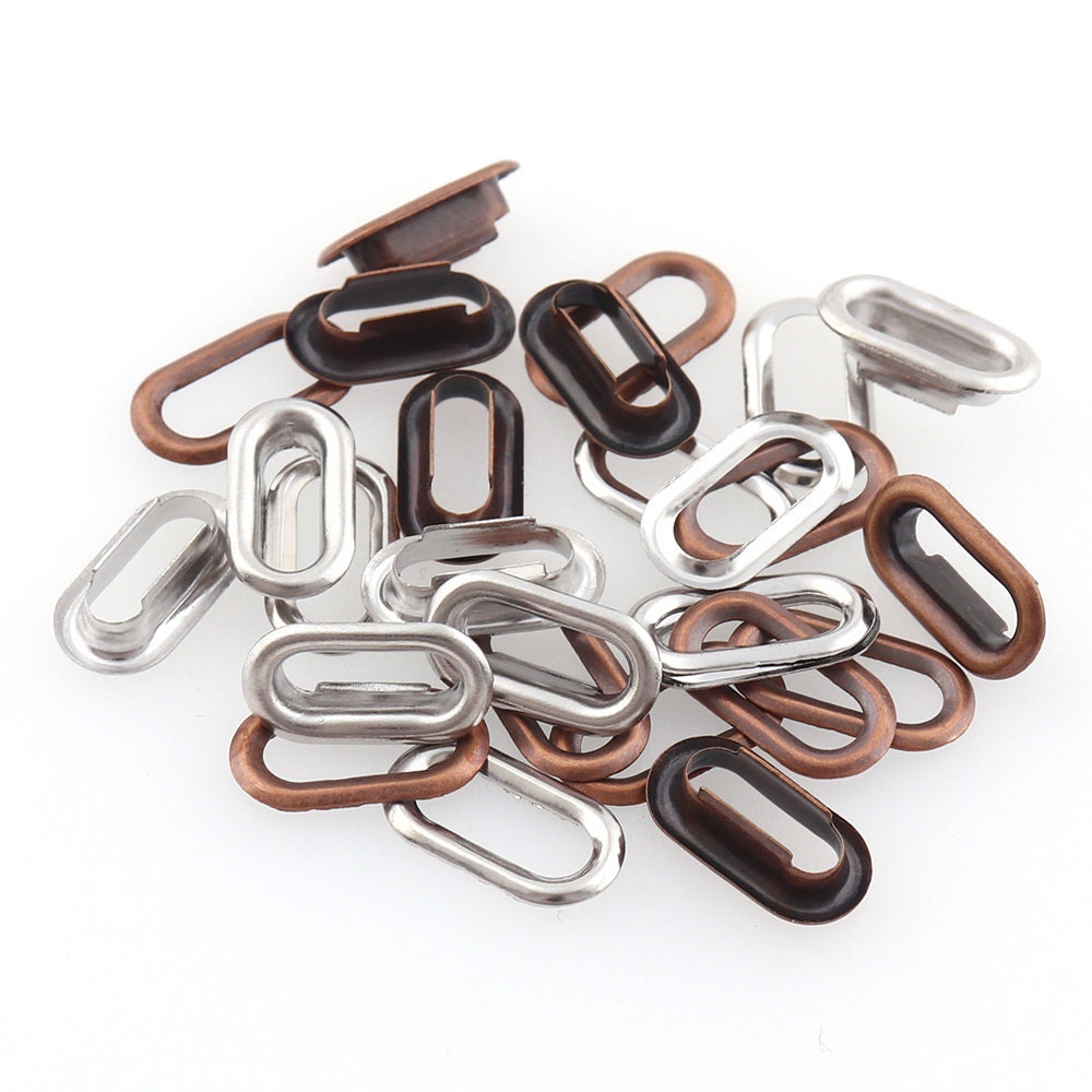 Silver Grommets Eyelets With Washers Oval Shaped Eyelets - Etsy