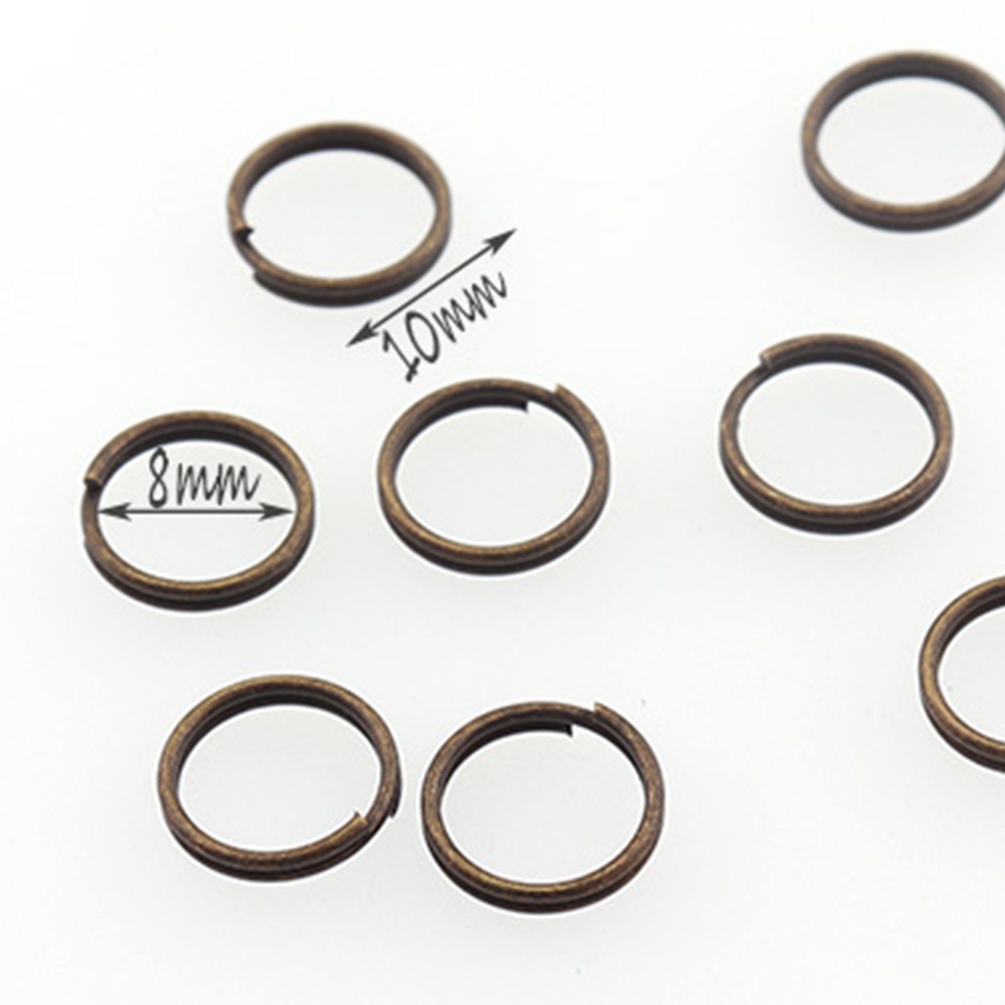 100pcs Bronze Round Split Key Rings Small Key Chain Clasp Supply,o Ring ...