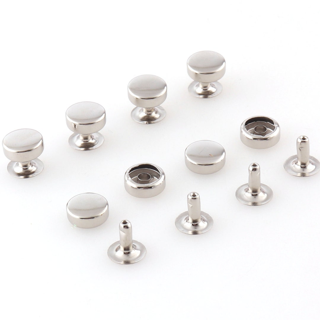 Double Cap Flat Head Tablet Rivets Studs With Bottom Round Cap ...