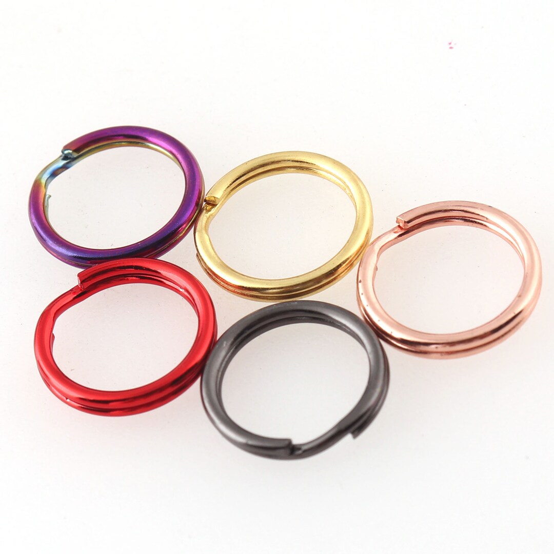 100pcs Mix Colors Key Rings Split Key Rings for 10mm Metal Key Chain ...