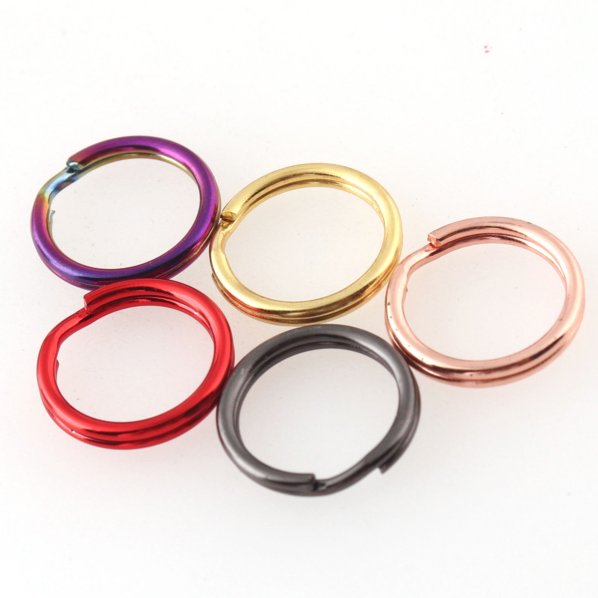 100pcs Mix Colors Key Rings Split Key Rings for 10mm Metal Key Chain ...