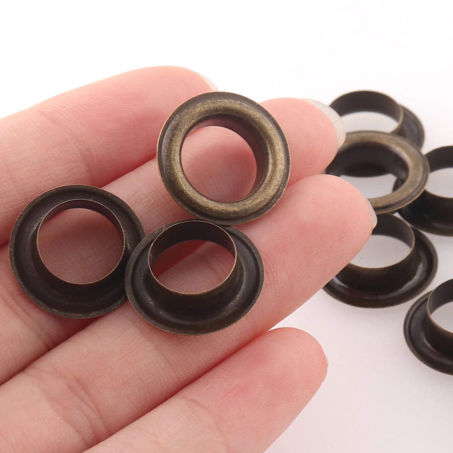 10mm ojales ojales bronce con arandelas Metal Grommets remaches ojales ...
