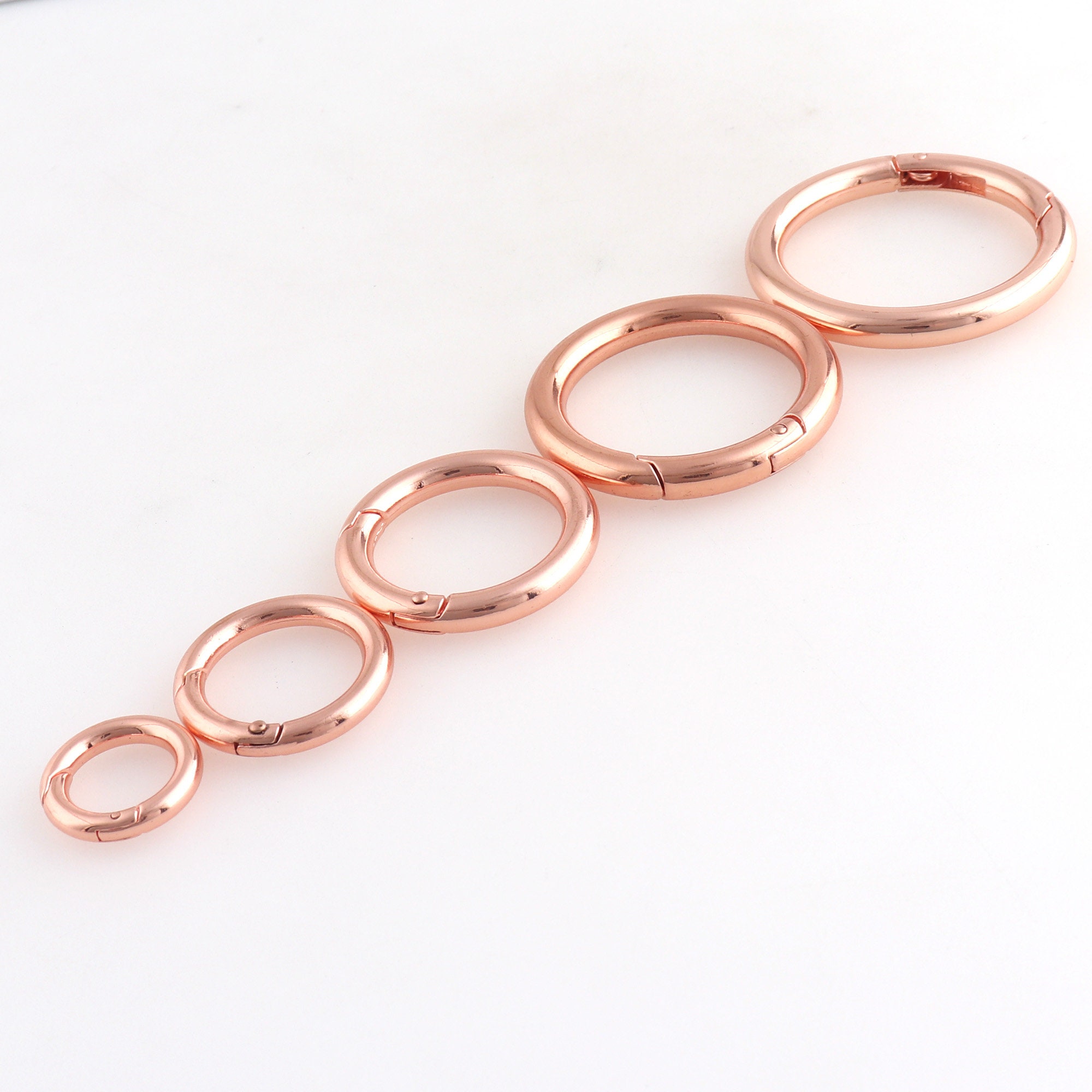 Metal Spring Gate O Ring Rose Gold Openable Keyring Leather Bag Belt ...