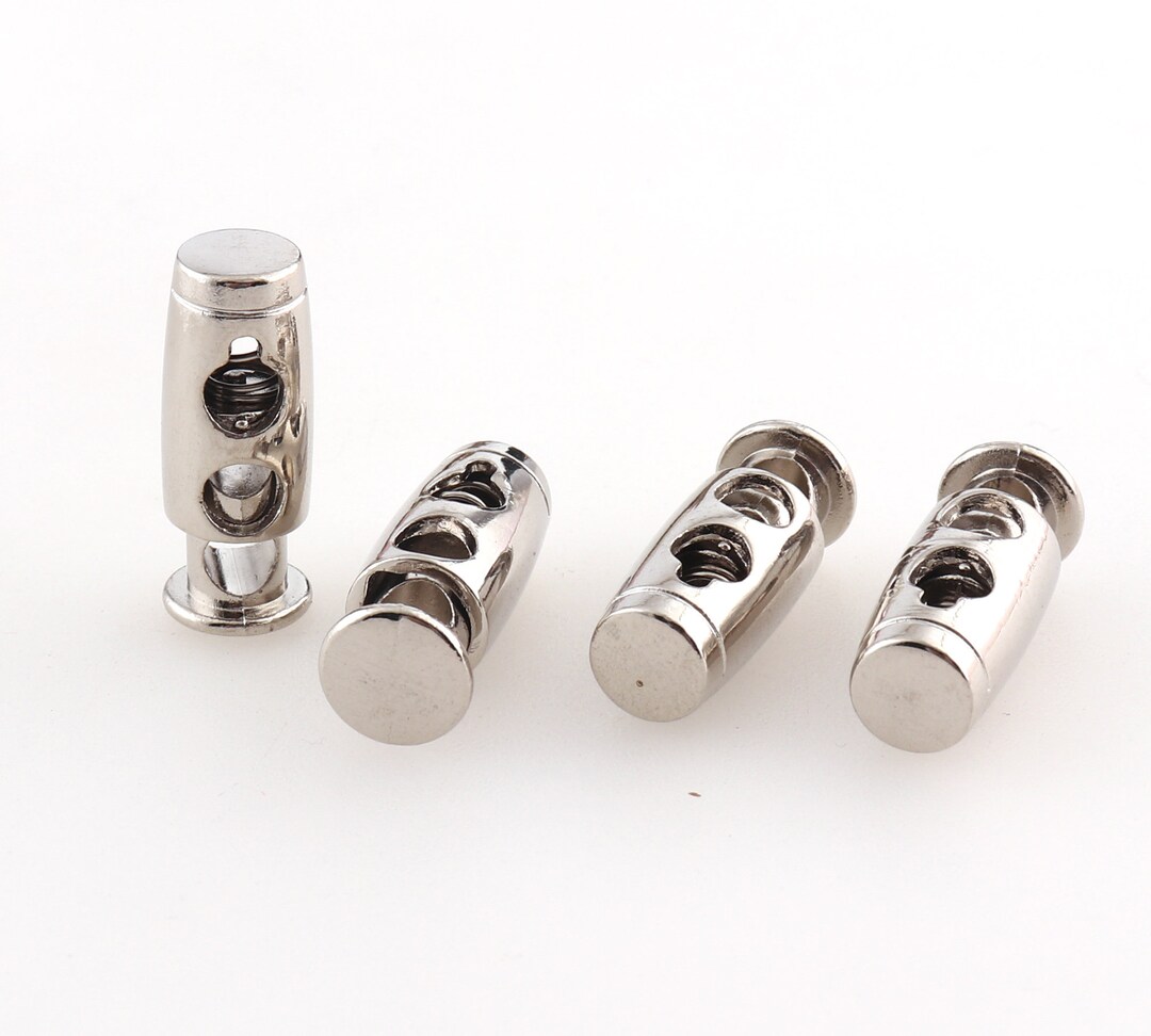 Cord Lock Spring Stopper Silver Slider Fastener Toggles Draw String ...