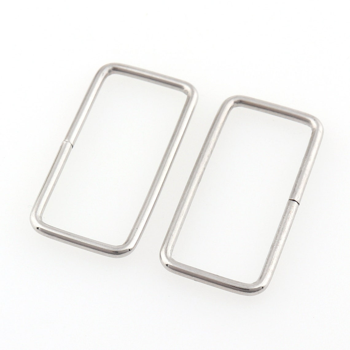 12pcs 1.25inch Metal Square Buckles Silver Rectangle Rings 32mm Ribbon Slider Belt Buckle Bra ...