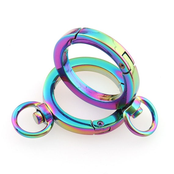 Rainbow Zinc Alloy Plated Gate Spring O-Ring Buckles Clips | Etsy