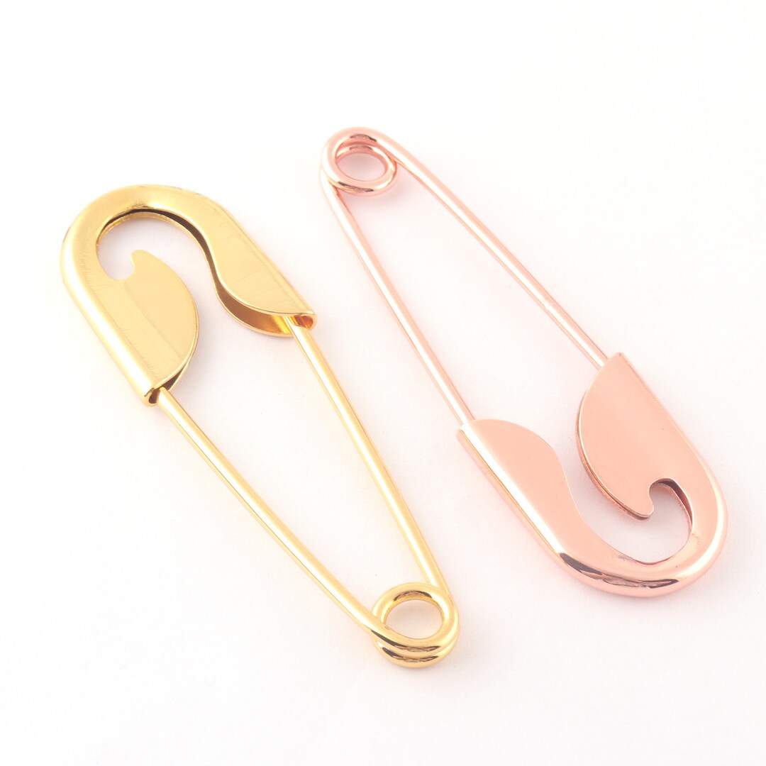 100mm Large Safety Kilt Blanket Shawl Pin Rose Gold and Gold 4 Inches ...