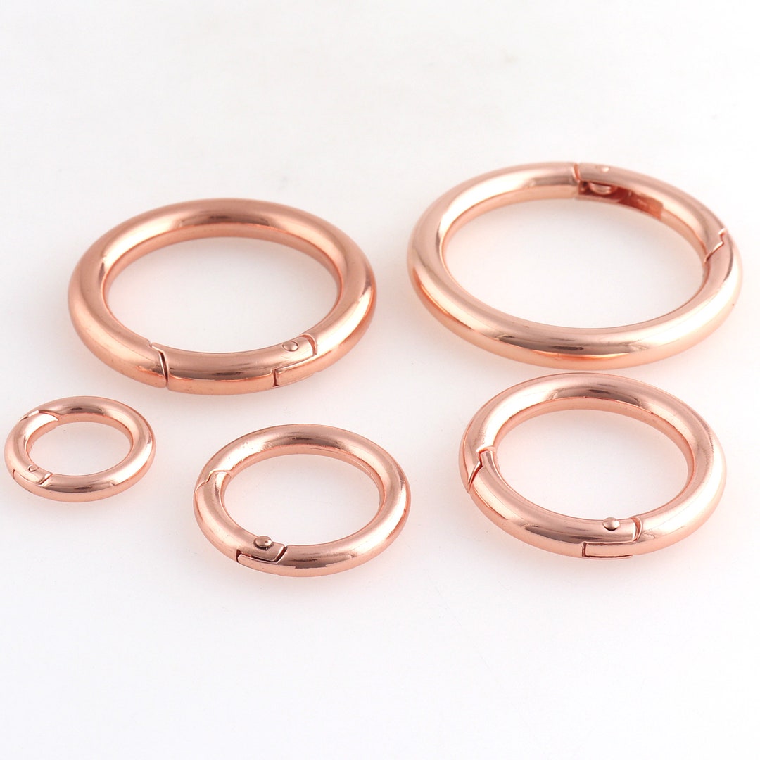 Metal Spring Gate O Ring Rose Gold Openable Keyring Leather Bag Belt ...