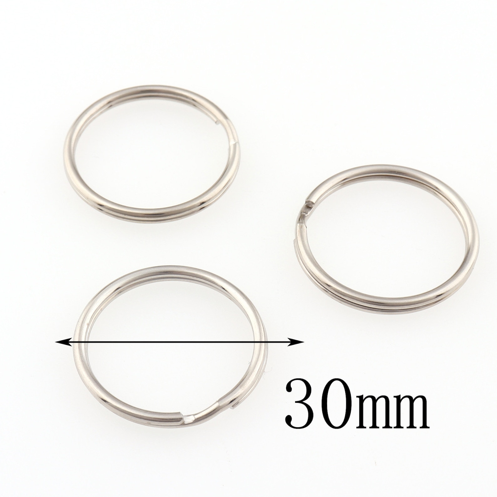 20pcs Silver 30mm Keychains Circle Keyring Findings Fit DIY Keychain ...