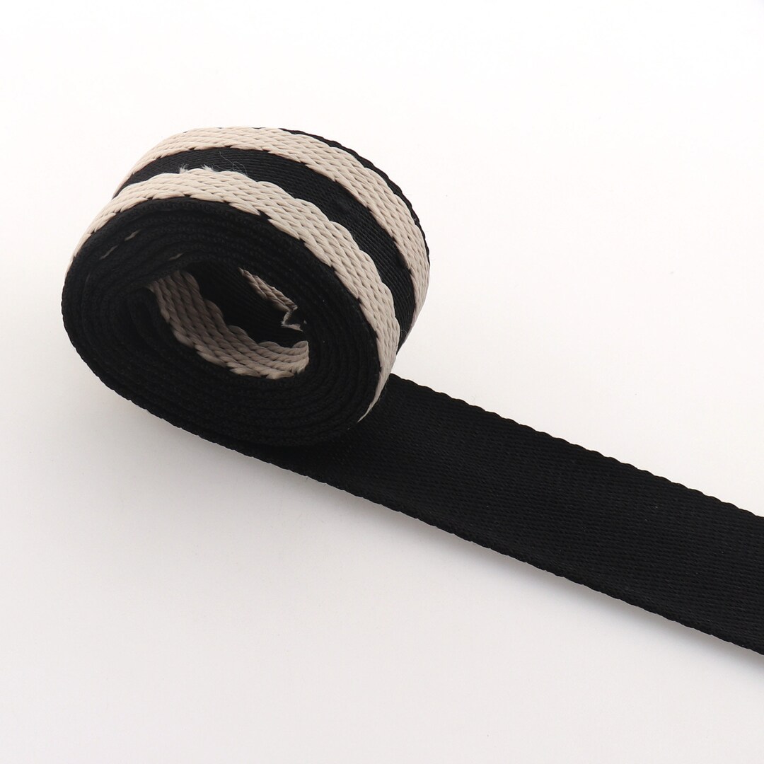 38MM Width White and Black Color Polyester Cotton Canvas Webbing Belt ...