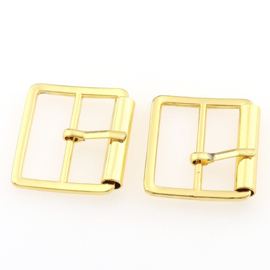 1 Inch Belt Buckles With Pin Gold Square Metal Shoes Bag Buckles ...