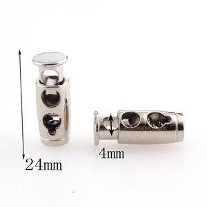 Cord Lock Spring Stopper Silver Slider Fastener Toggles Draw String ...