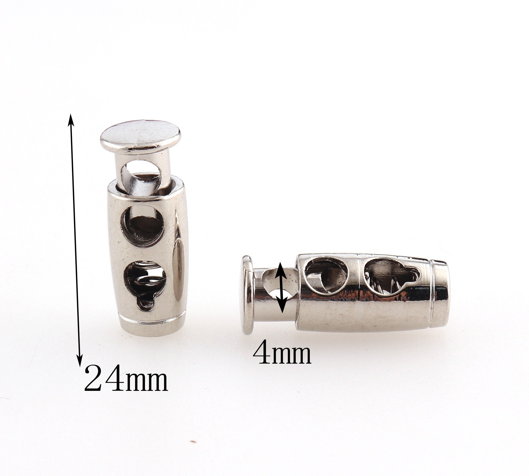 Cord Lock Spring Stopper Silver Slider Fastener Toggles Draw String ...
