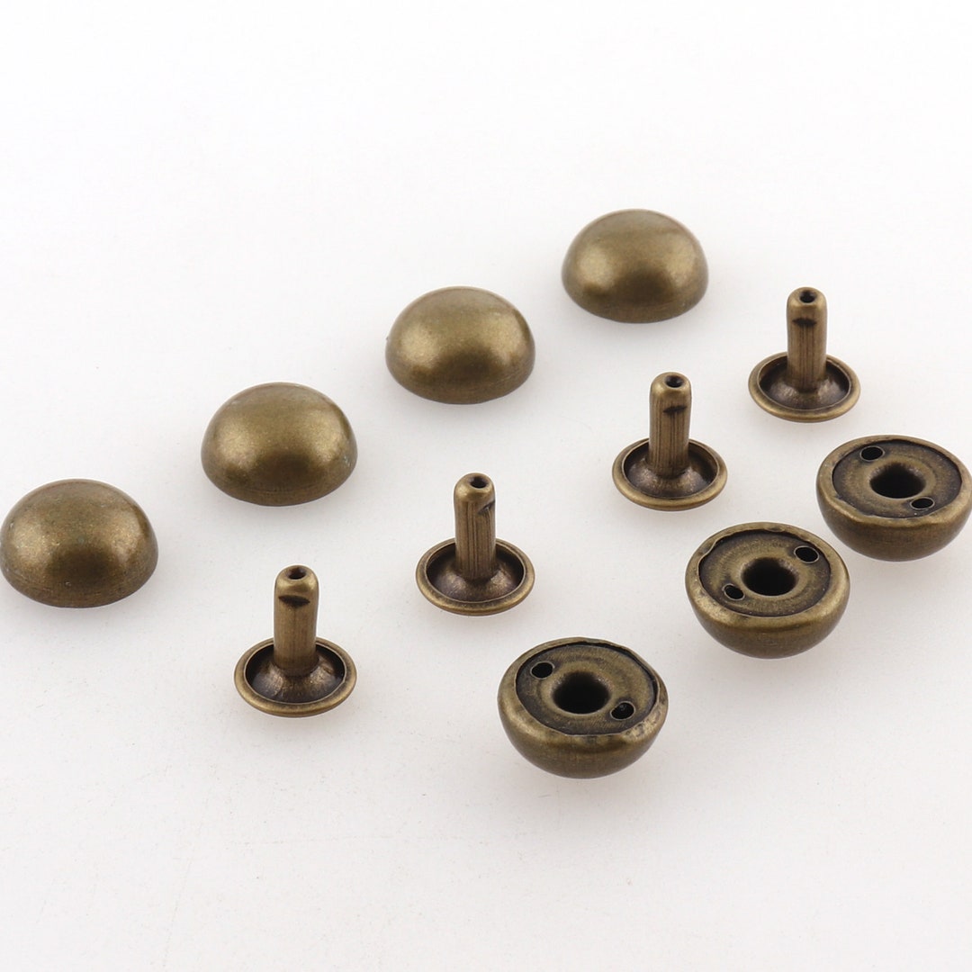 100sets Antique Bronze Mushrooms Double Cap Rivets,studs Leather Craft ...