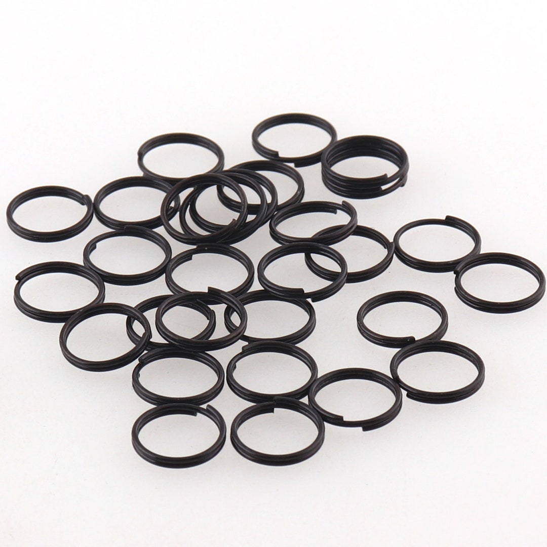 100pcsblack Round Split Key Rings Small Key Chain Clasp Supply,o Ring ...