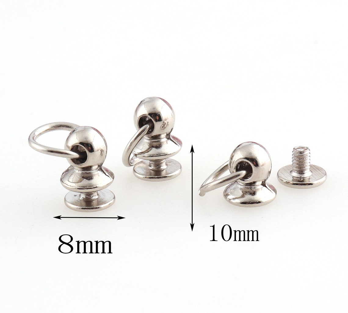 Silver Metal Pull Ring Round Rivet Stud Attachment Screws Pull | Etsy