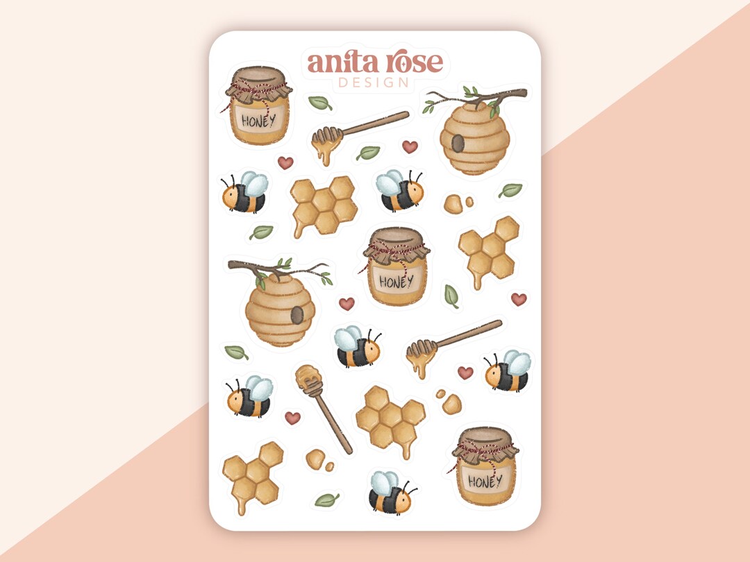 Bees & Honey Sticker Sheet Planner Bees Pollinators Honey - Etsy