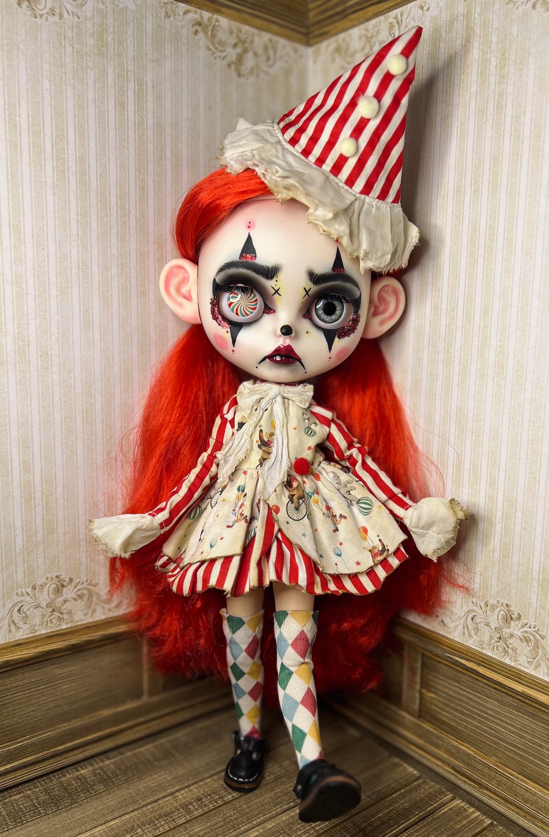 SOLD Custom Blythe Doll Poppy Circus Halloween Clown - Etsy