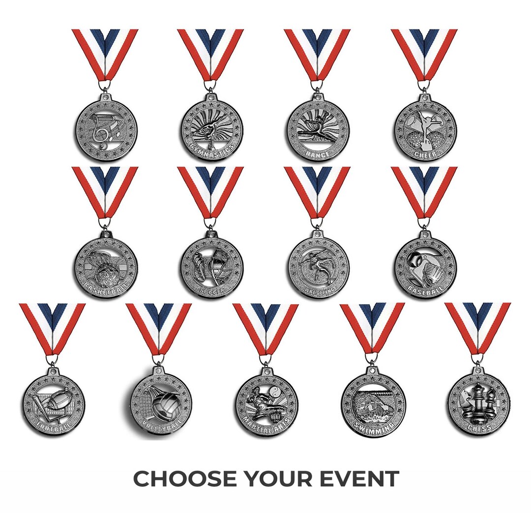 Circle Cut-out Sports Medals - Silver | Custom Award - Etsy