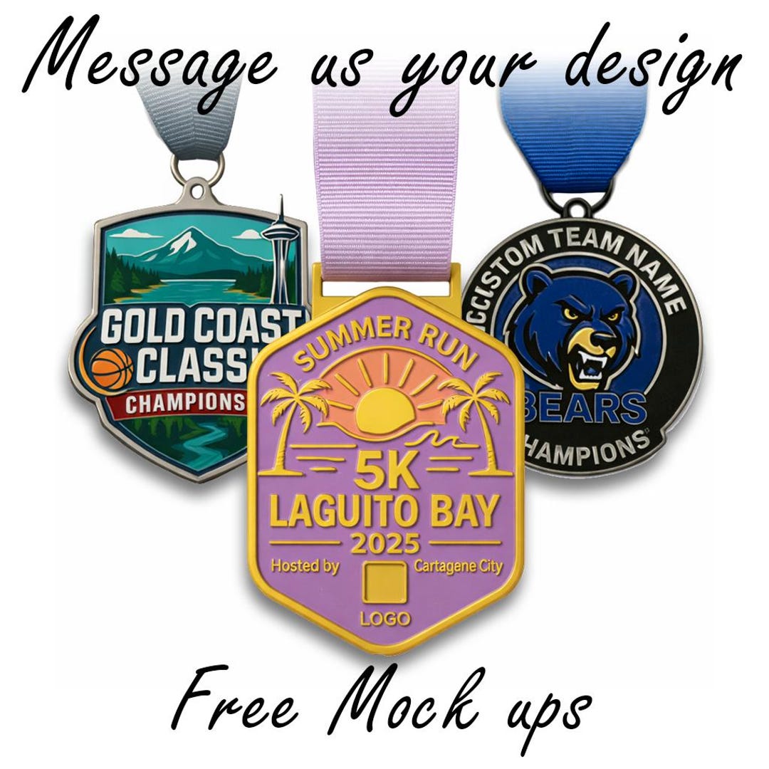 Soft Enamel Medals - Custom Sports & Event Awards With Neck Ribbon - Etsy