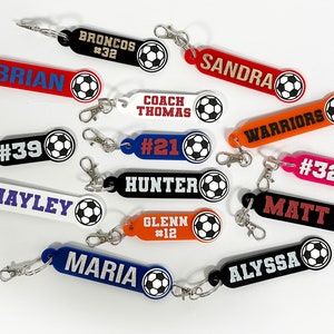 Soccer Personalized Name Keychain, Soccer Team Gifts, Custom Soccer ...