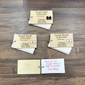 Wood Personalized Cheer Coach Gift Book, Cheer Coach Thank You Gift ...