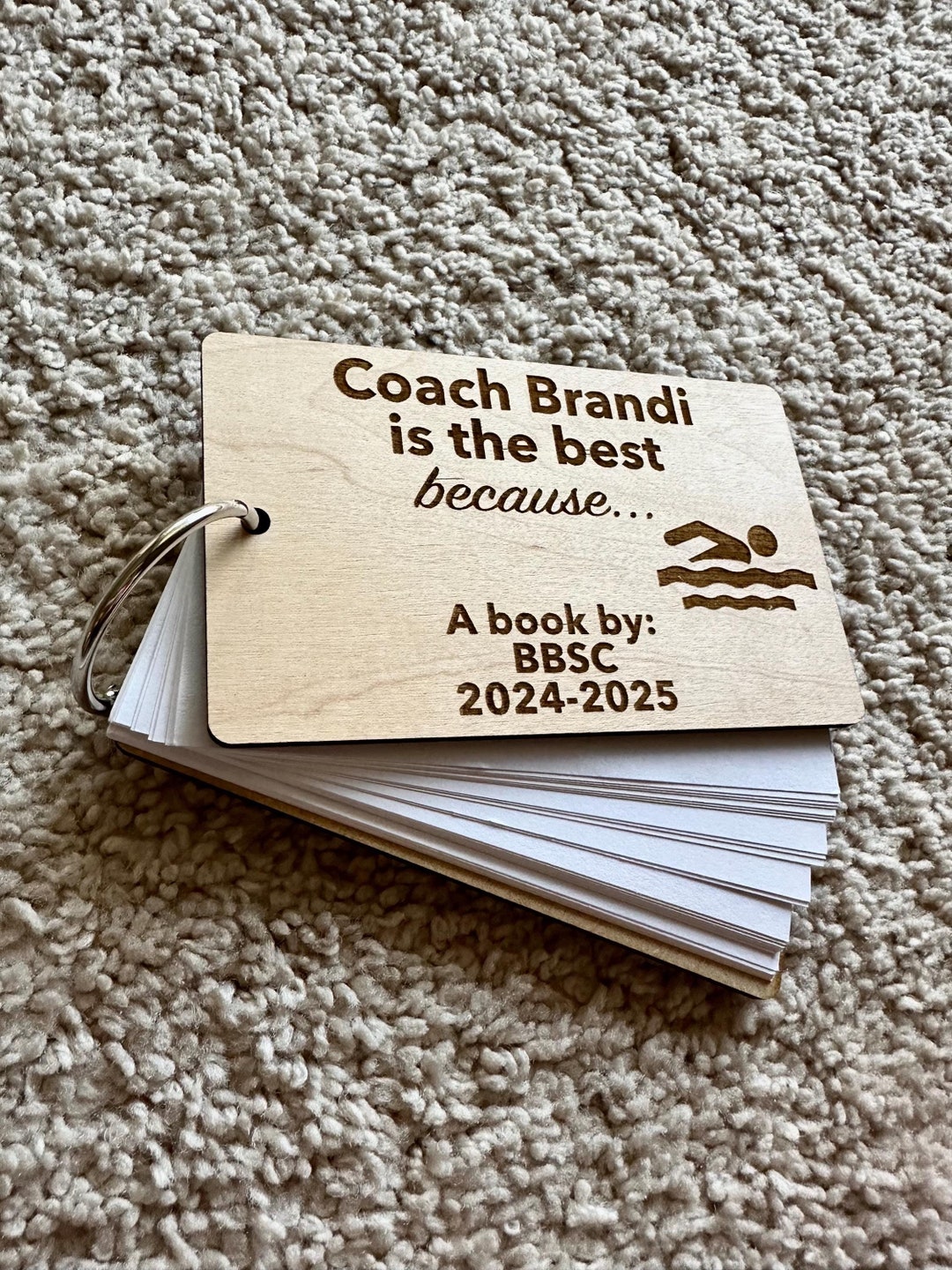 Custom Swim Coach Book Gift, Personalized Swimming Coach Thank You Gift ...