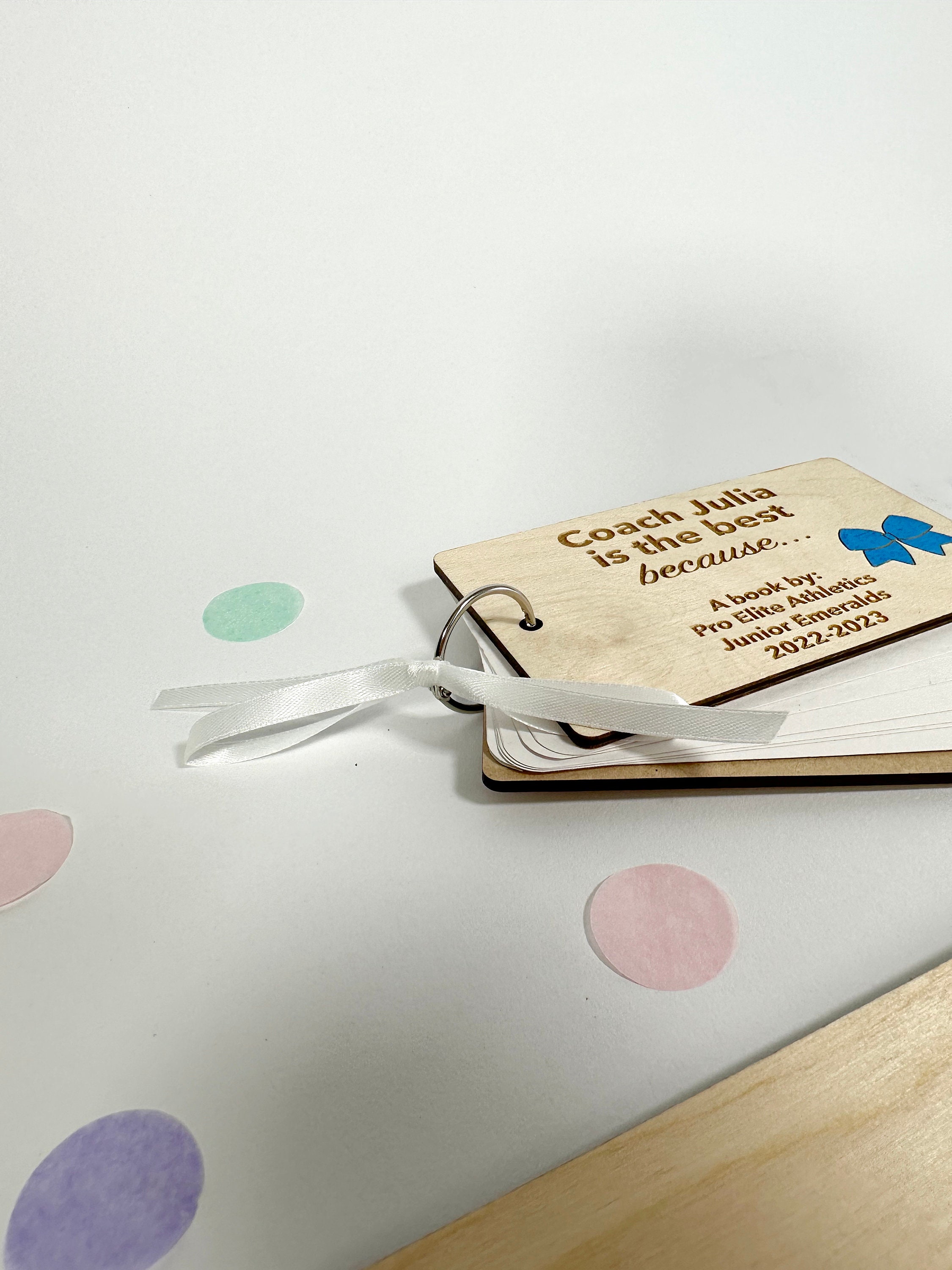 Wood Personalized Cheer Coach Gift Book, Cheer Coach Thank You Gift ...