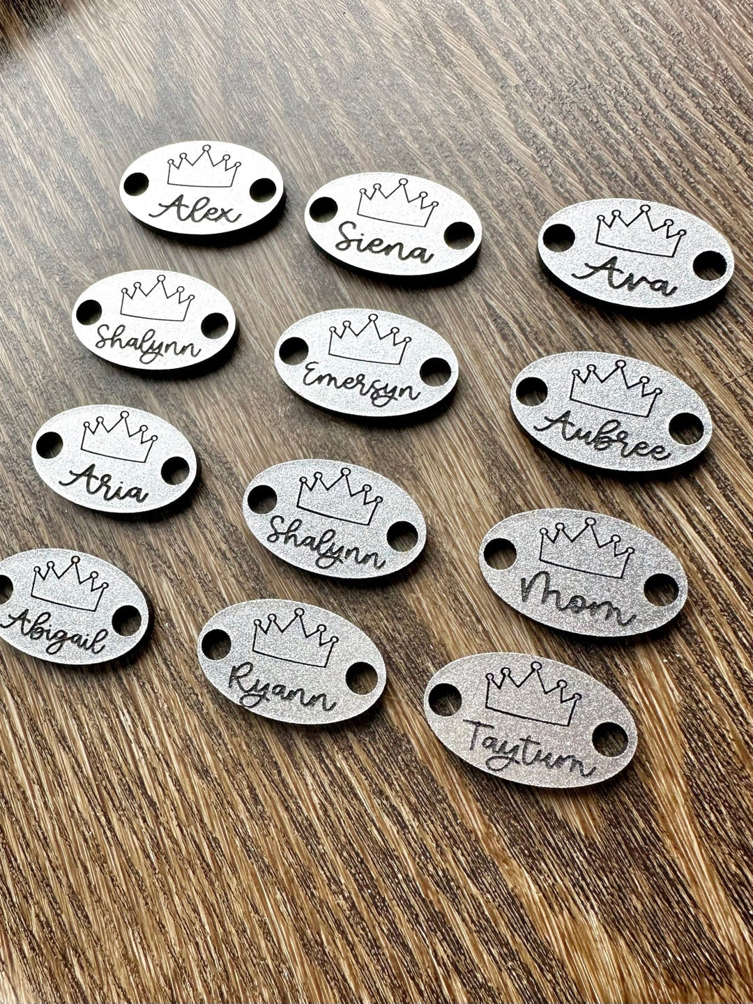 Silver Cursive Crown Cheer Shoe Charms, Personalized Cheer Gifts, Cheer ...