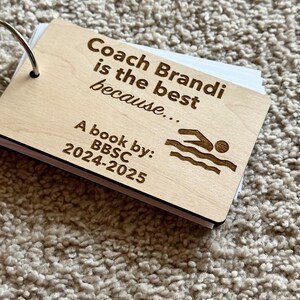 Custom Swim Coach Book Gift, Personalized Swimming Coach Thank You Gift ...