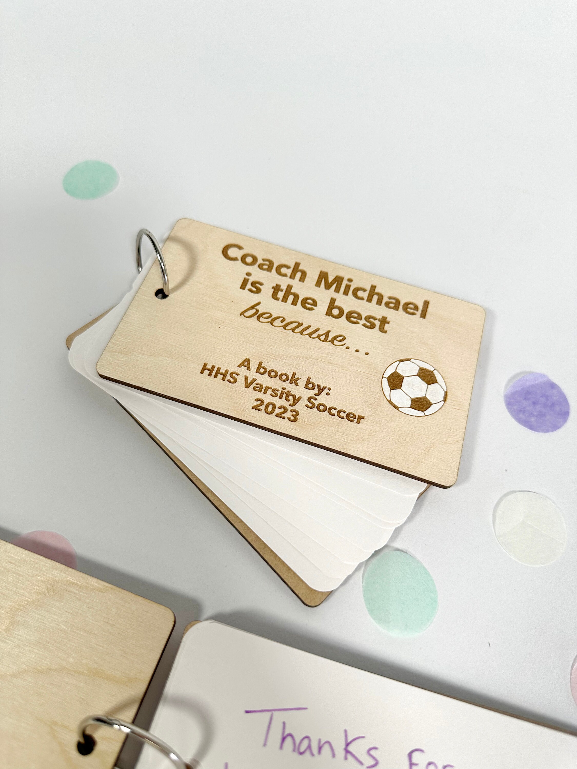 Wood Personalized Soccer Coach Gift Book, Soccer Coach Thank You Gift ...